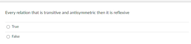 Solved Every relation that is transitive and antisymmetric | Chegg.com