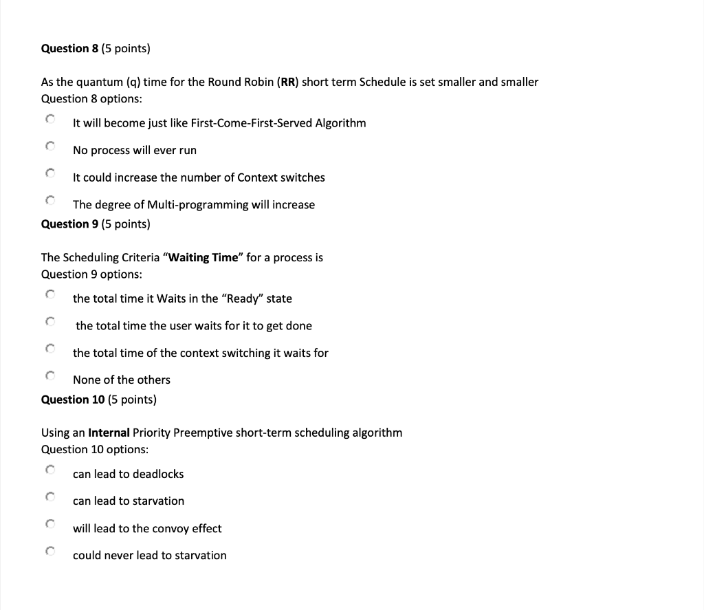 Solved Question 5 (5 points) Consider the following | Chegg.com