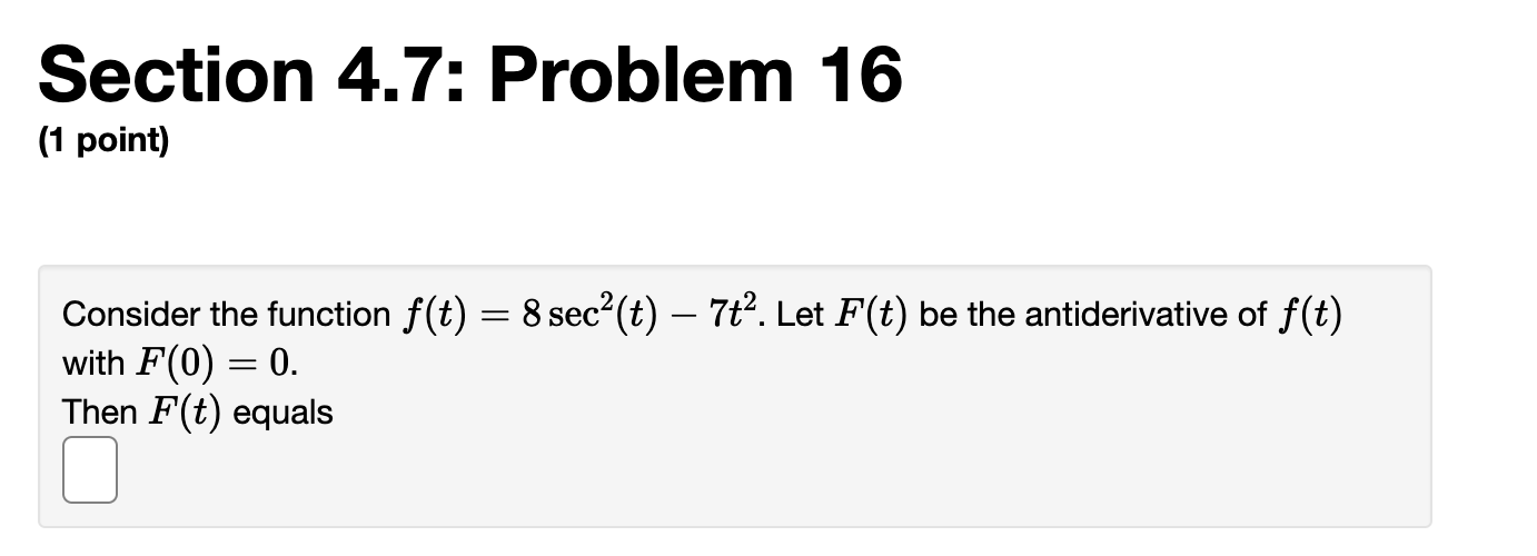 Solved Section 4.7: Problem 16 (1 point) Consider the | Chegg.com