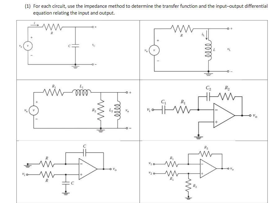 Solved (1) For each circuit, use the impedance method to | Chegg.com