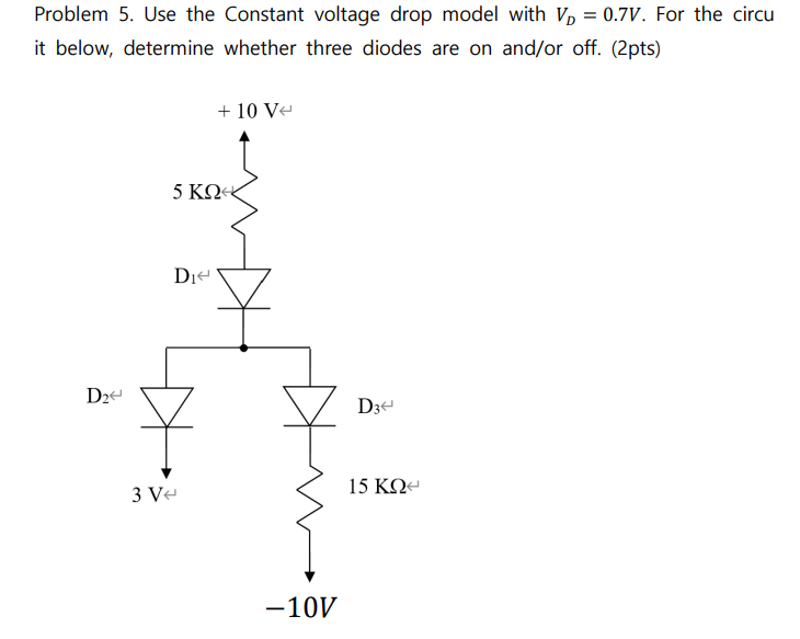 Solved Problem 5. Use the Constant voltage drop model with | Chegg.com