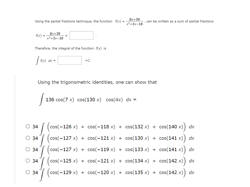 Solved Using the partial fractions technique, the function | Chegg.com