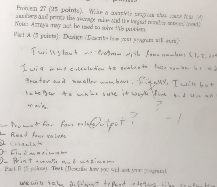 Solved Write a complete program that reads (our (4) numbers | Chegg.com
