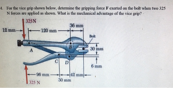 Solved For the vice grip shown below, determine the gripping | Chegg.com