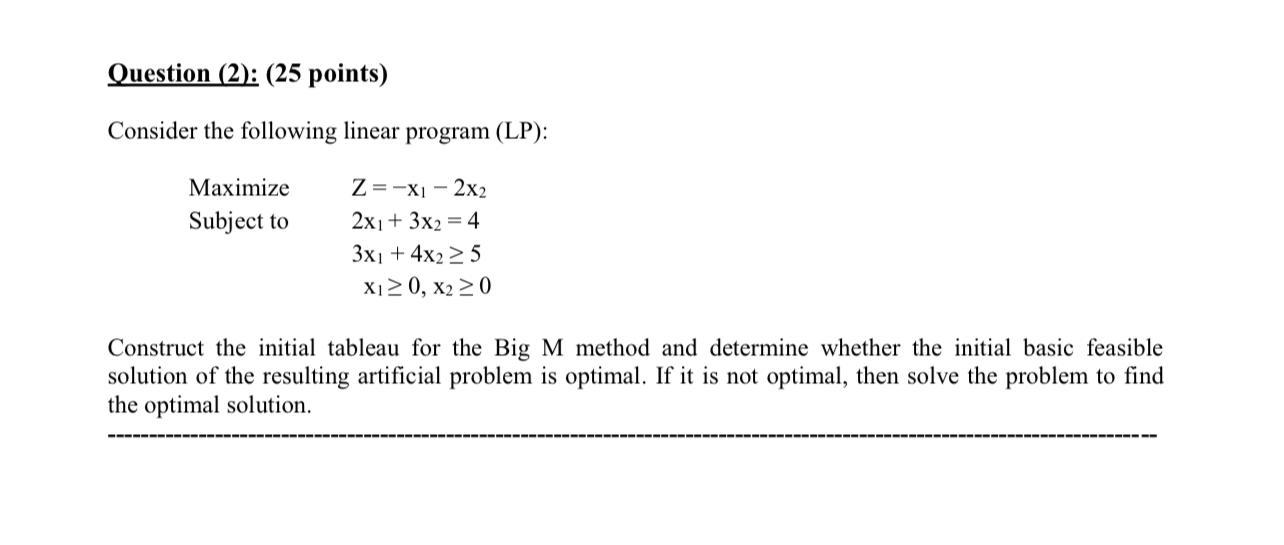 Solved Consider the following linear program (LP): Maximize | Chegg.com