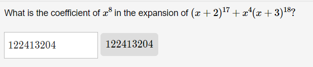 Solved What is the coefficient of x8 in the expansion of | Chegg.com