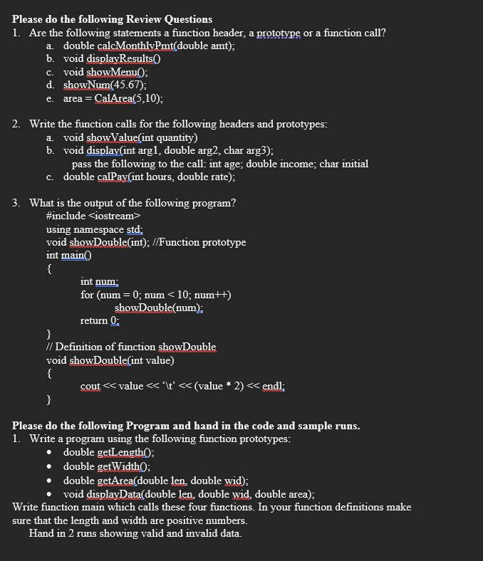 Solved Please do the following Review Questions 1. Are the | Chegg.com
