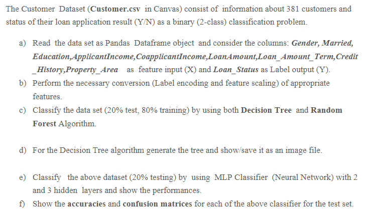 Solved The Customer Dataset (Customer.csv in Canvas) consist | Chegg.com
