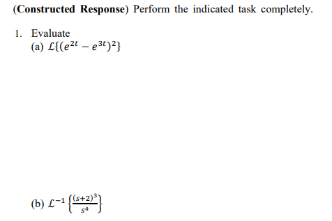 Solved (Constructed Response) Perform the indicated task | Chegg.com