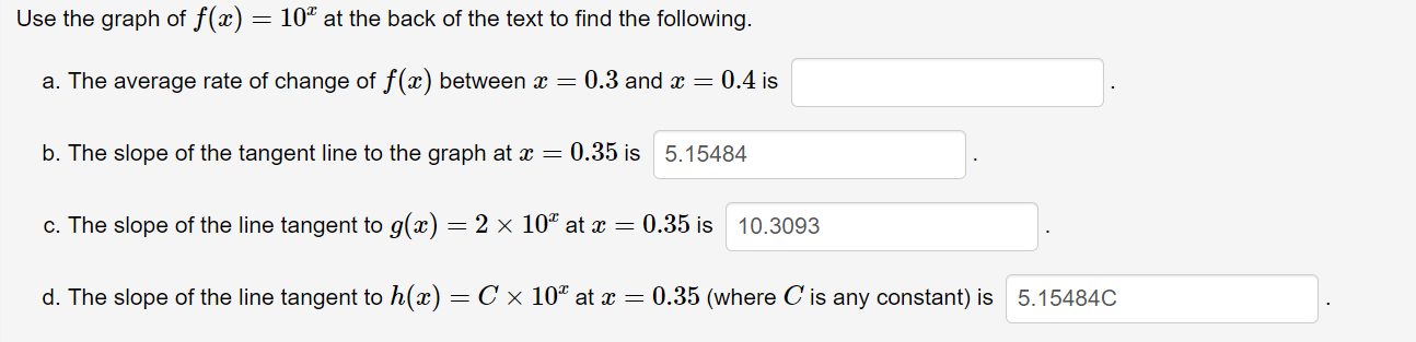 Solved Use the graph of f(x)=10x at the back of the text to | Chegg.com