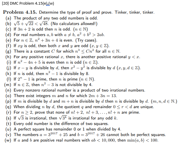 Solved [20] DMC Problem 4.15(e),w) Problem 4.15. Determine | Chegg.com