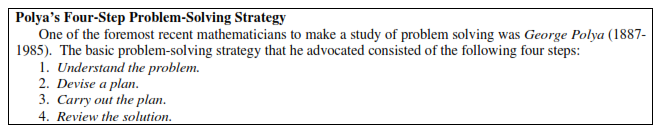 Solved Polya’s Four-Step Problem-solving Strategy One of the | Chegg.com