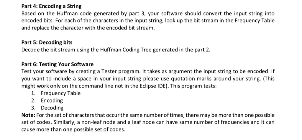 Compressing Data using Huffman Coding: Part 1: Build | Chegg.com