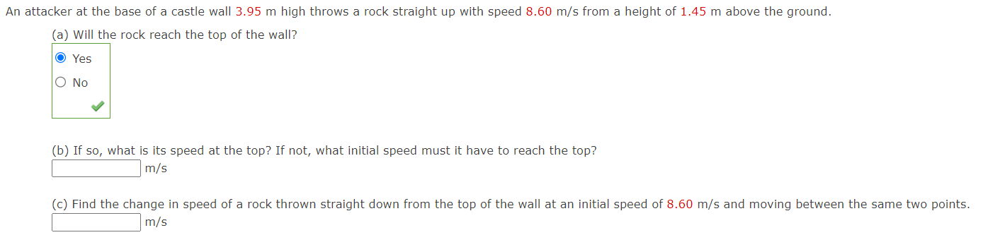 Solved An attacker at the base of a castle wall 3.95m ﻿high | Chegg.com