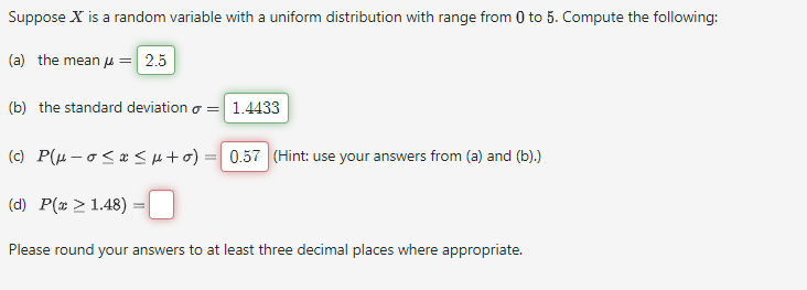 Solved Suppose X is a random variable with a uniform | Chegg.com