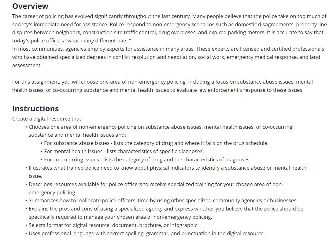 Solved Overview The career of policing has evolved | Chegg.com