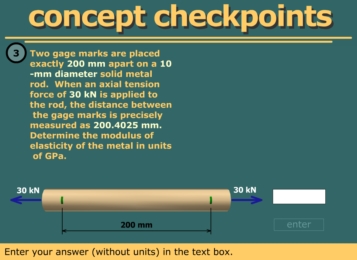 Solved concept checkpoints 3 Two gage marks are placed | Chegg.com