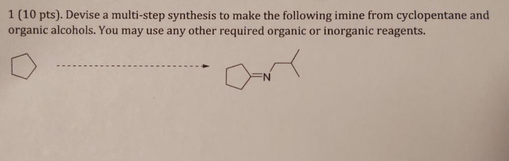 Solved 1 (10 pts). Devise a multi-step synthesis to make the | Chegg.com