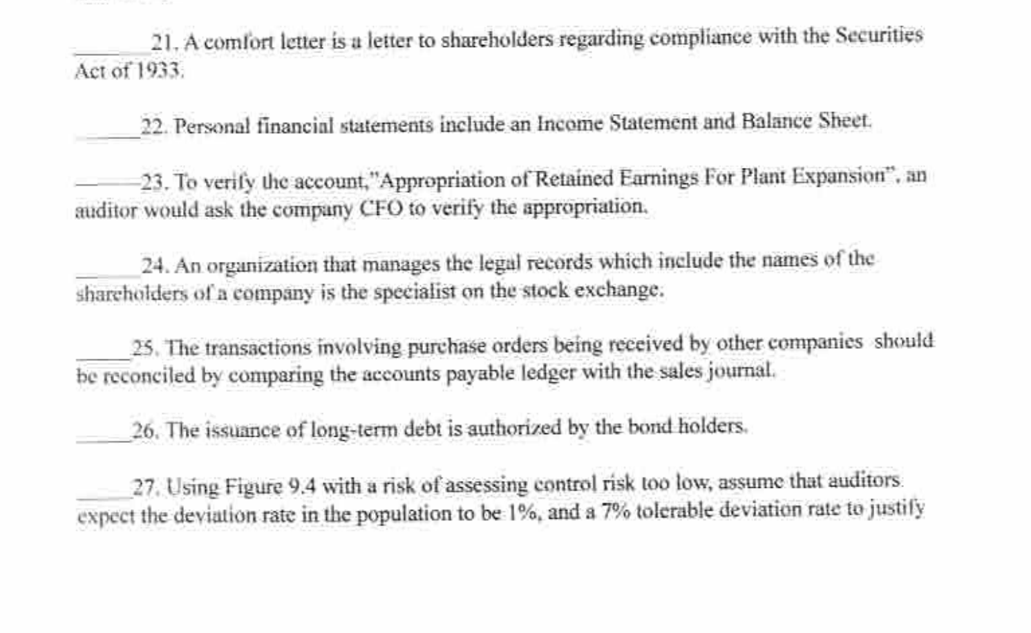 Solved 21. A comfort letter is a letter to shareholders | Chegg.com