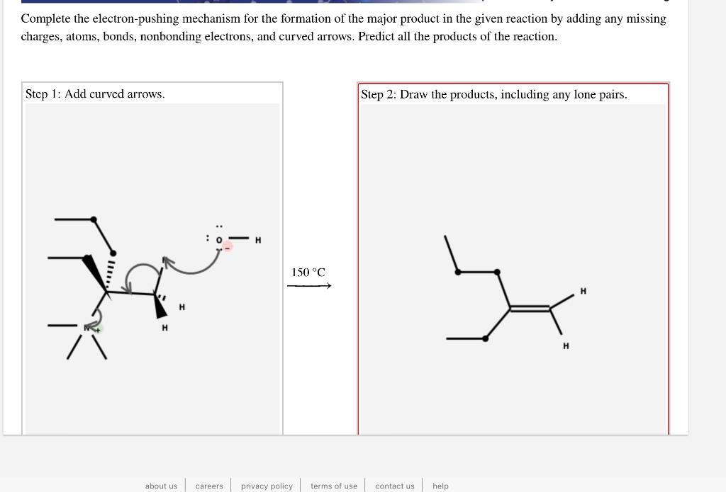 Solved Complete the electron-pushing mechanism for the | Chegg.com
