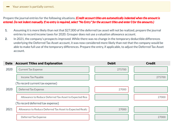 Solved Grouper Corp. had a Deferred Tax Asset account with | Chegg.com
