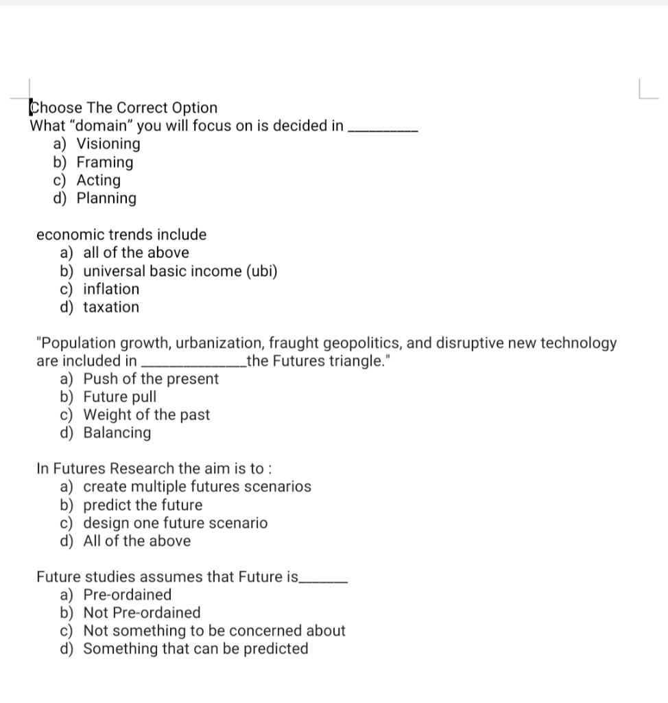 Solved Choose The Correct Option What "domain" you will | Chegg.com
