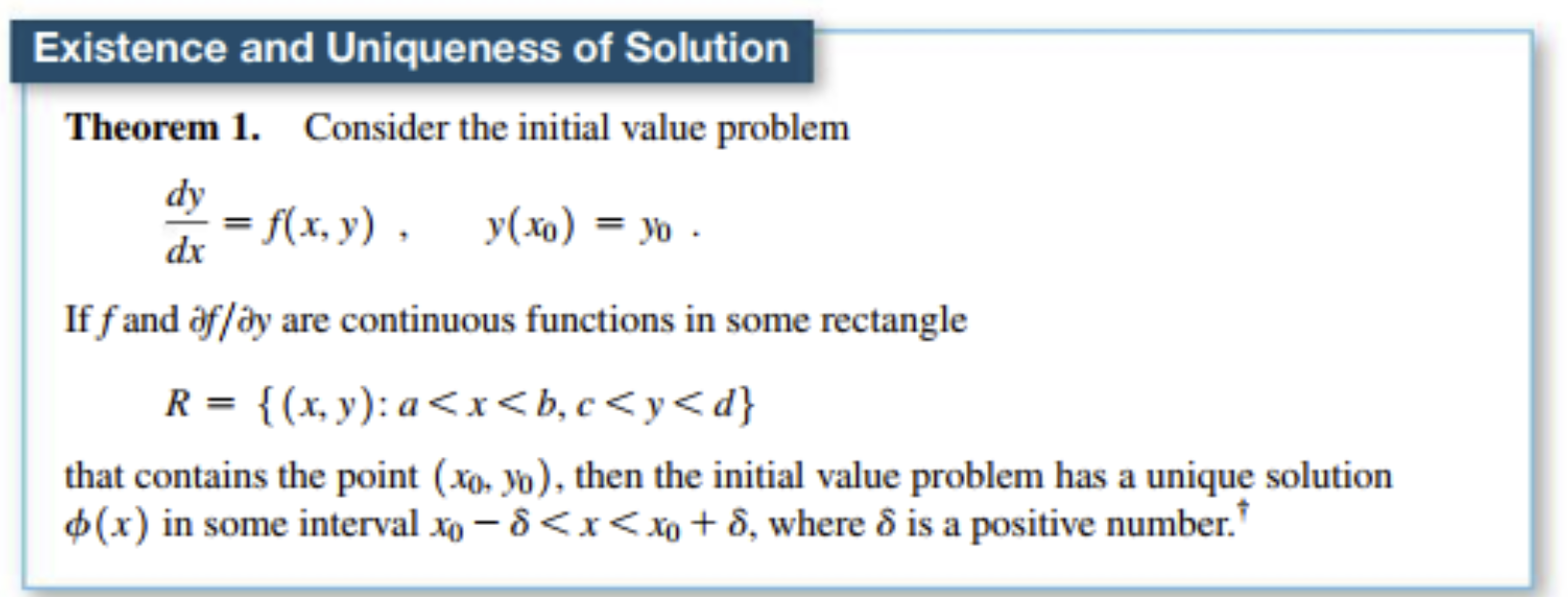 Solved Existence And Uniqueness Of Solution Theorem 1