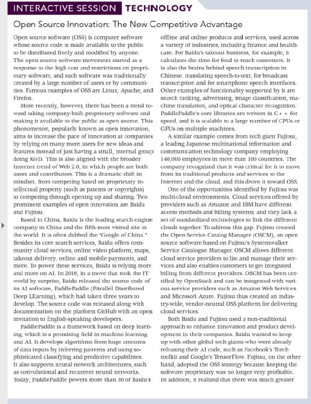 Solved INTERACTIVE SESSION TECHNOLOGY Open Source | Chegg.com