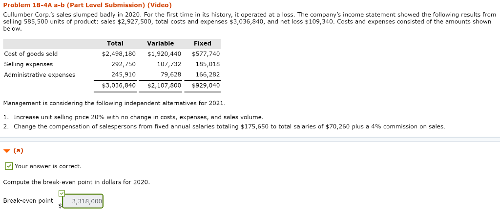 Solved Problem 18-4A a-b (Part Level Submission) (Video) | Chegg.com