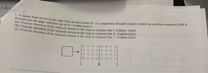 Solved A square loop moves to the right from into the page, | Chegg.com