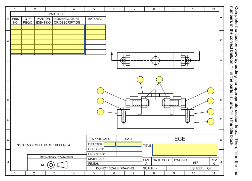 Solved Sheets of an incomplete working drawing package are | Chegg.com