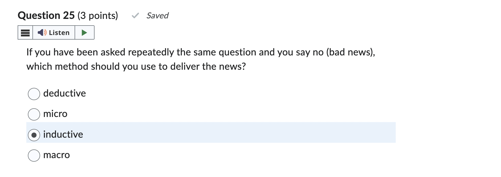 Solved If you have been asked repeatedly the same question | Chegg.com