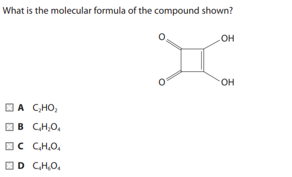 Solved What is the molecular formula of the compound shown? | Chegg.com
