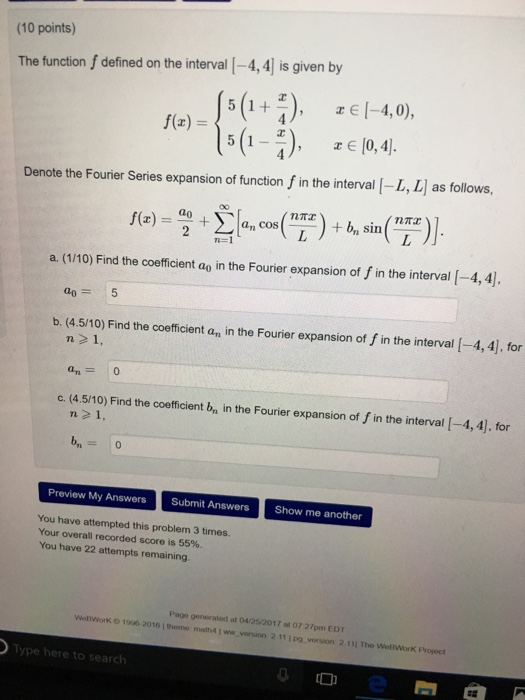 Solved The function f defined on the interval [-4, 4] is | Chegg.com