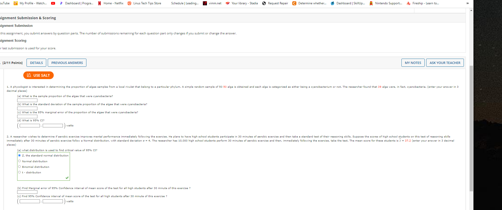 Solved this assignment, you submit answers by question | Chegg.com