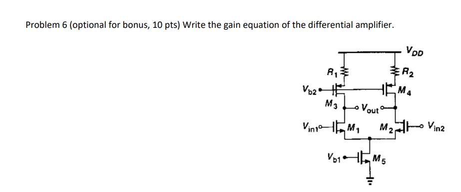 Solved Problem 6 (optional for bonus, 10 pts) Write the gain | Chegg.com Solved Problem 6 (optional for bonus, 10 pts) Write the gain | Chegg.com