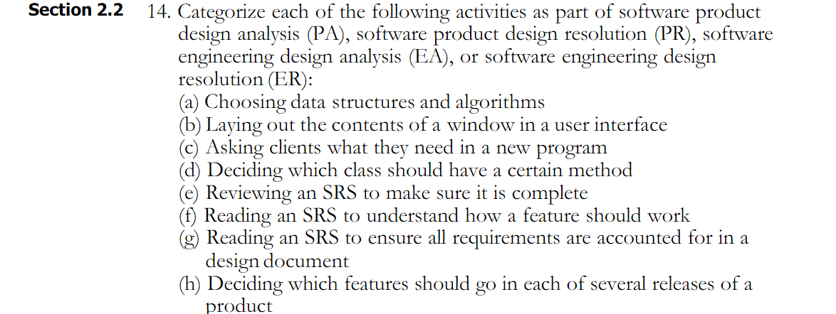 Solved Section 2.2 14. Categorize each of the following | Chegg.com