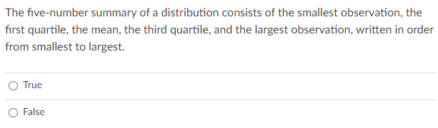 Solved The five-number summary of a distribution consists of | Chegg.com