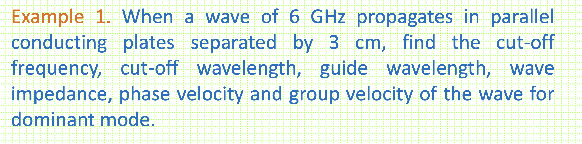 Solved Example 1. When a wave of 6GHz propagates in parallel | Chegg.com