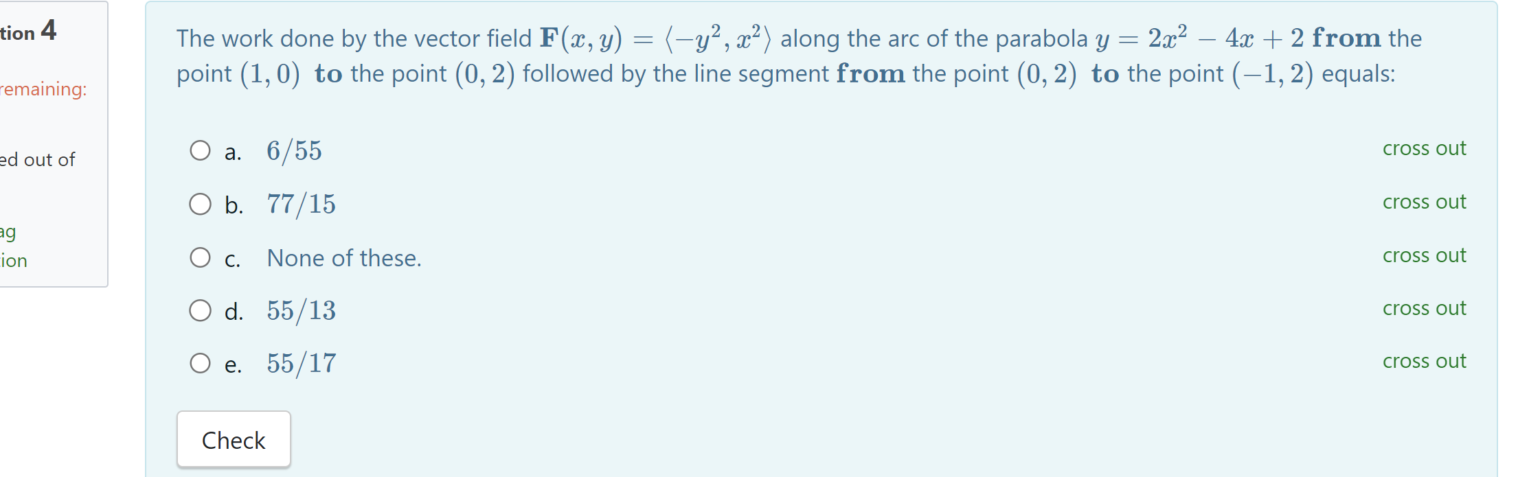 Solved The work done by the vector field F(x,y)= −y2,x2 | Chegg.com