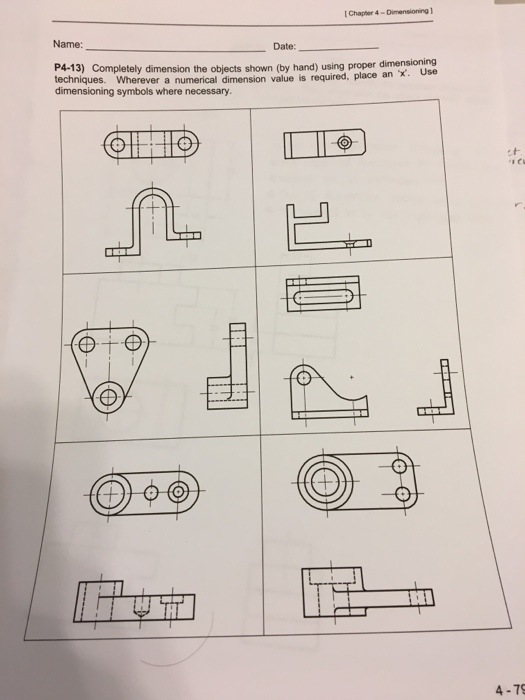 Solved Completely dimension the objects shown (by hand) | Chegg.com