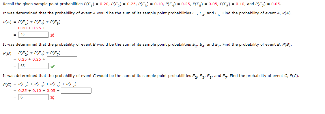 Solved Recall the given sample point probabilities PE,) = | Chegg.com