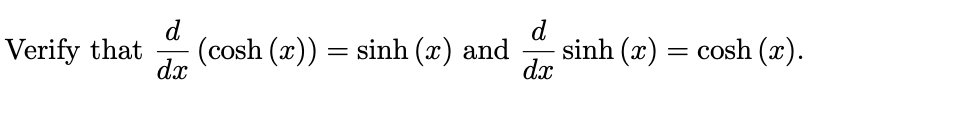 The hyperbolic trigonometric functions cosh(x) and | Chegg.com
