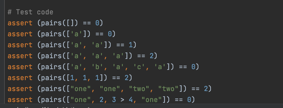 Solved =def pairs(alist): Return the number of times a pair | Chegg.com