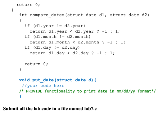 Solved Lab 7 Labs for Structures 1. Provide/ Complete the | Chegg.com