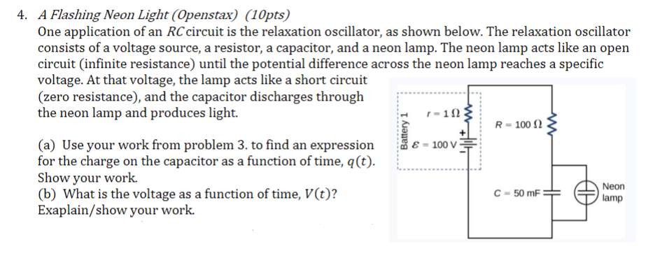 4. A Flashing Neon Light (Openstax) (10pts) One | Chegg.com