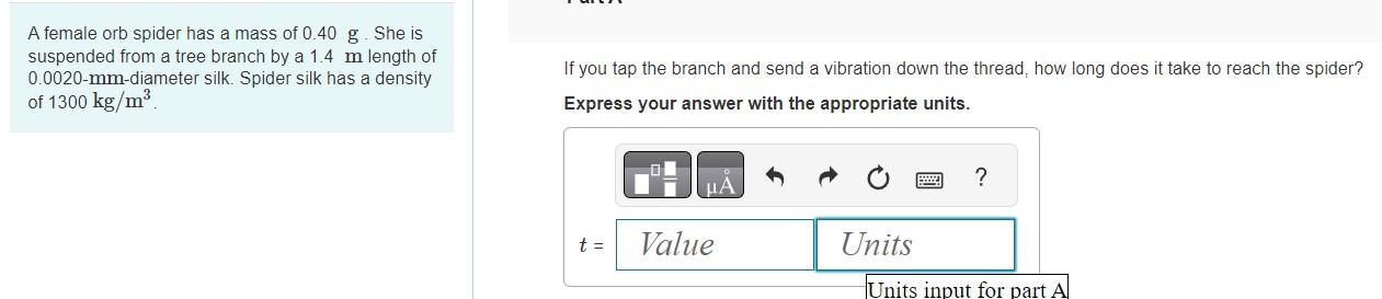 Solved A female orb spider has a mass of 0.40 g. She is | Chegg.com