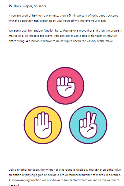 Solved 15. Rock, Paper, Scissors If you are tired of having | Chegg.com