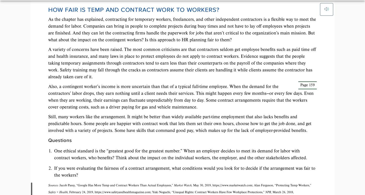 Solved HOW FAIR IS TEMP AND CONTRACT WORK TO WORKERS? As the | Chegg.com
