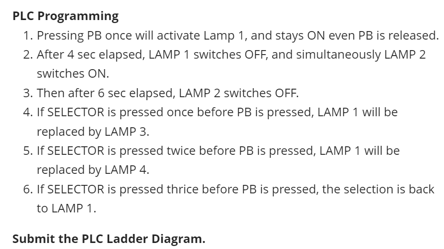 Solved PLC Programming 1. Pressing PB once will activate | Chegg.com